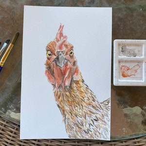 Watercolor Chicken Print | Chicken Art | Chicken Painting | Chicken ...