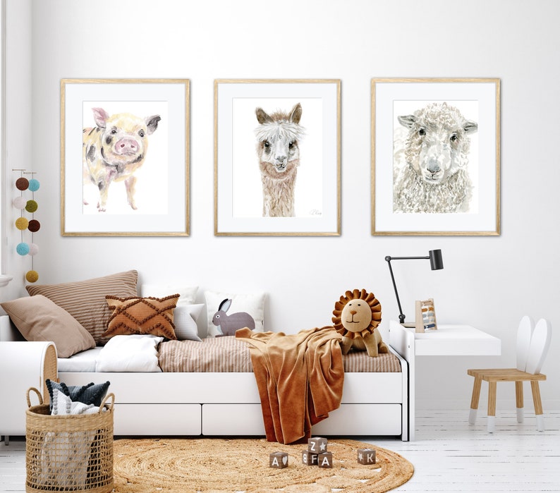 Watercolor Sheep Art Print Sheep Painting Farm Animal Nursery Decor ...
