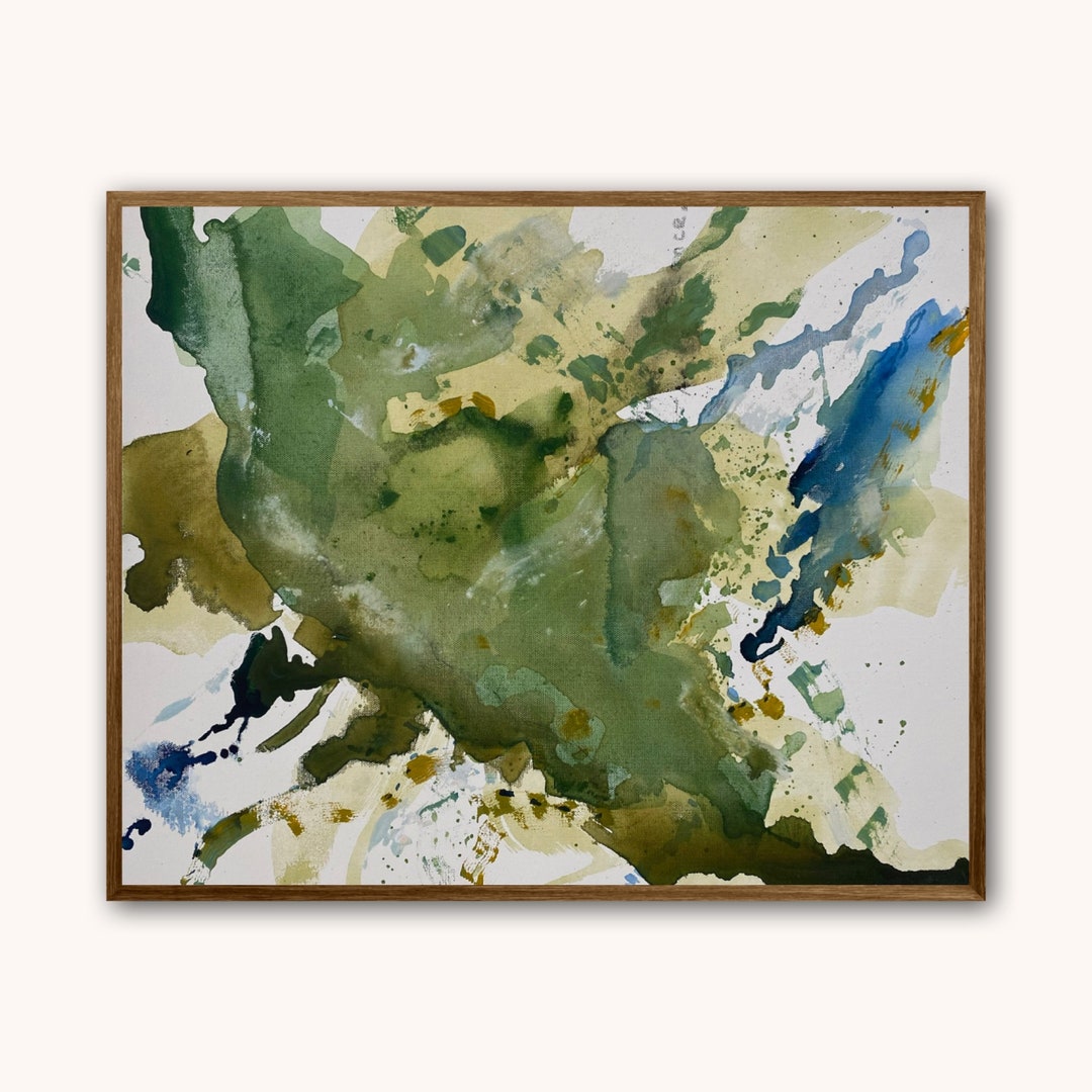 Green Abstract Fine Art Print - Wall Artwork for Living Room Modern ...