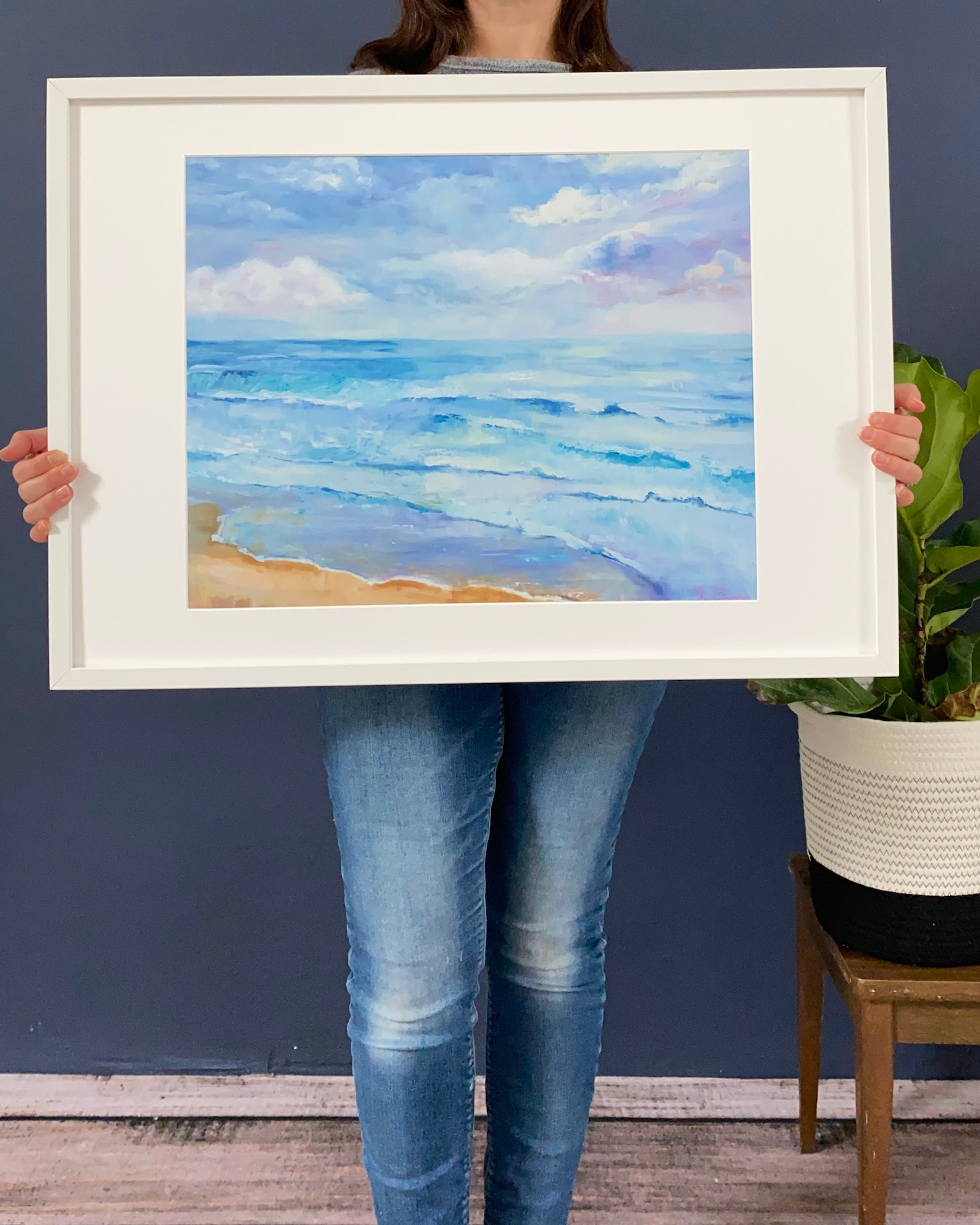 Abstract Art Print Beach Painting Coastal Living Room Decor ...