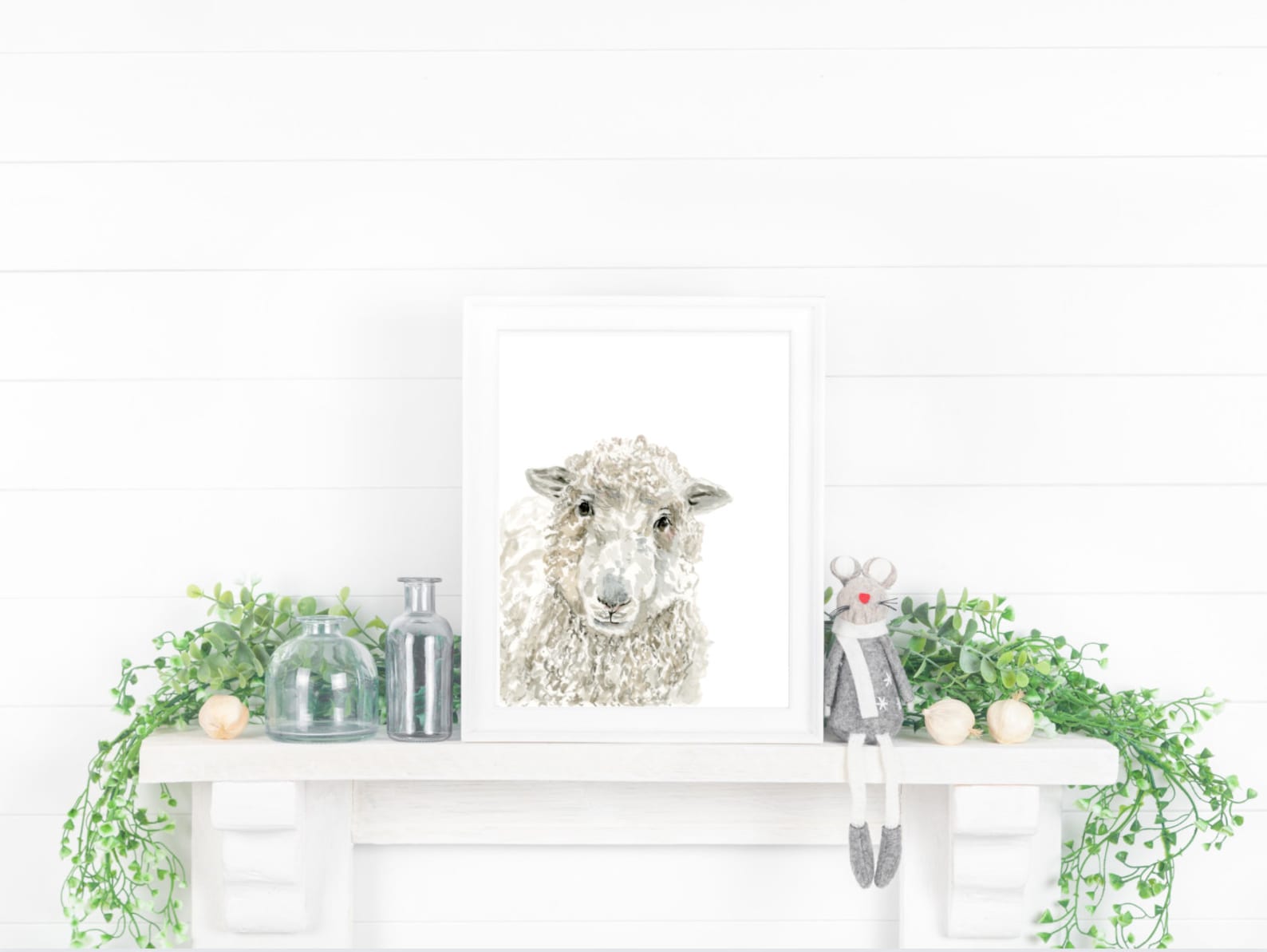 Watercolor Sheep Art Print Sheep Painting Farm Animal Nursery Decor ...