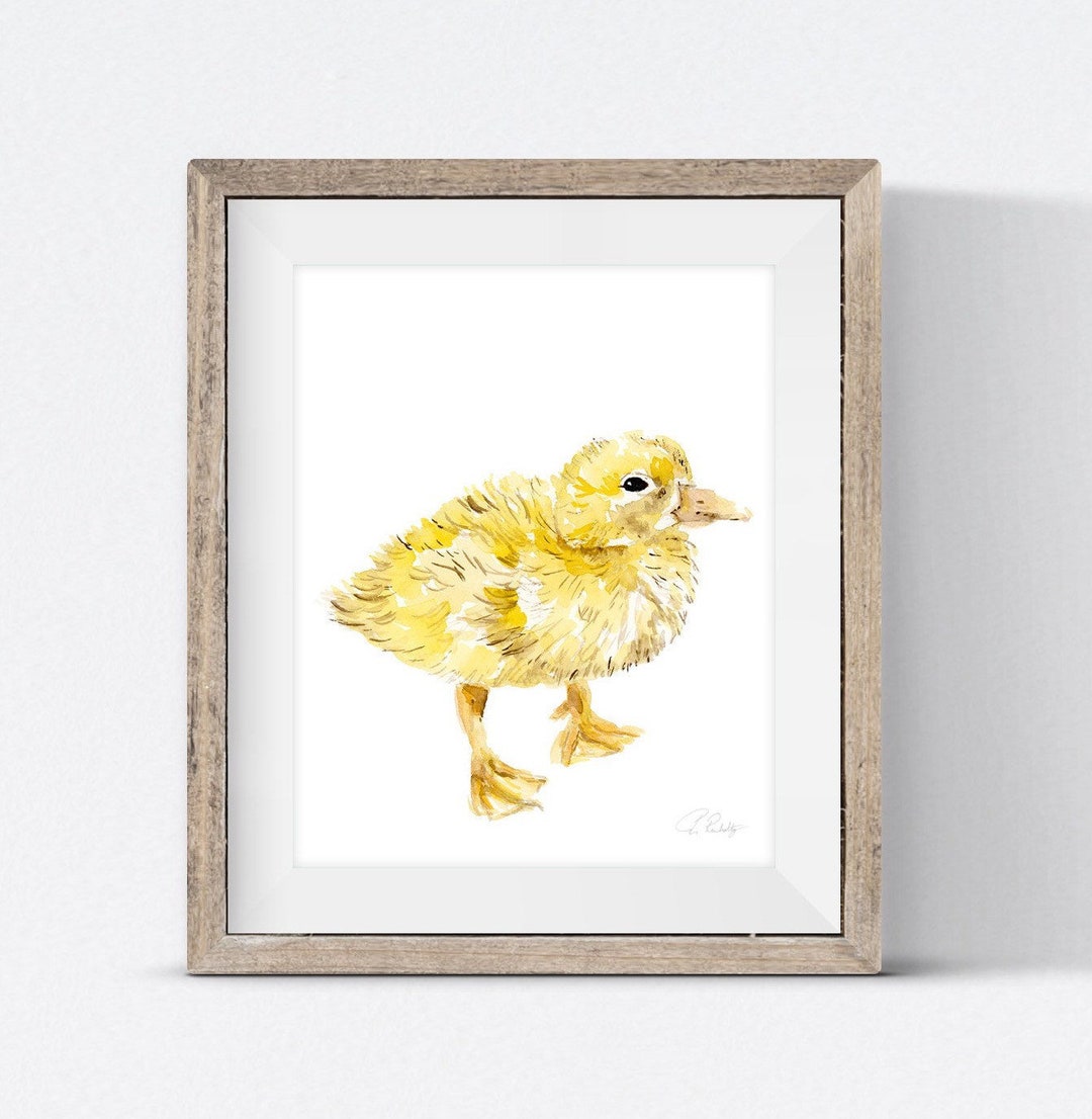 Watercolor Duckling Print Duck Art Duckling Painting Ducky Farm Animal ...