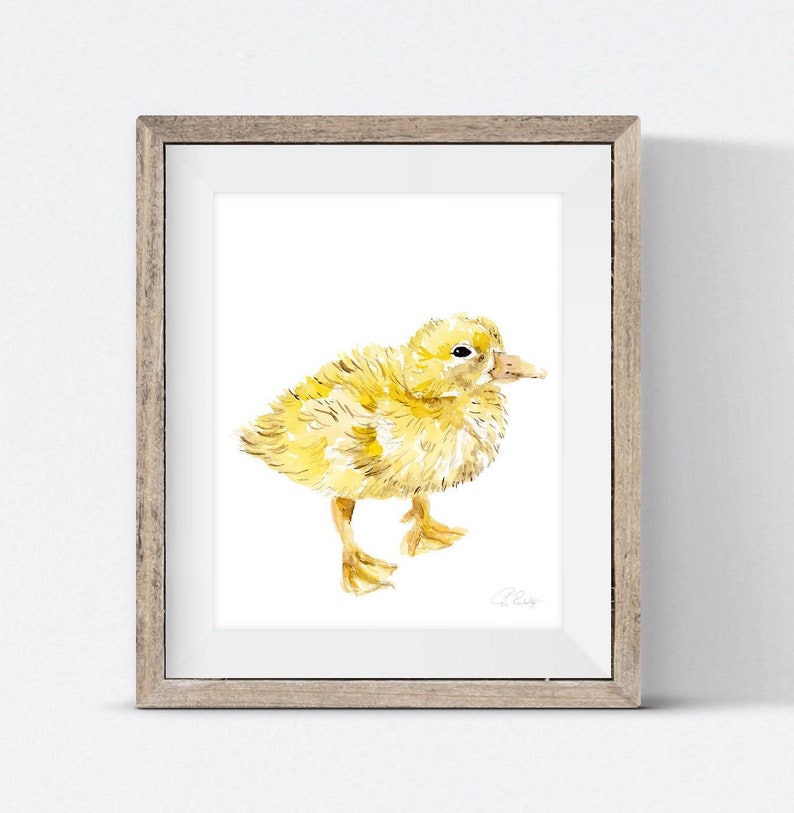 Watercolor Duckling Print Duck Art Duckling Painting Ducky Farm Animal ...