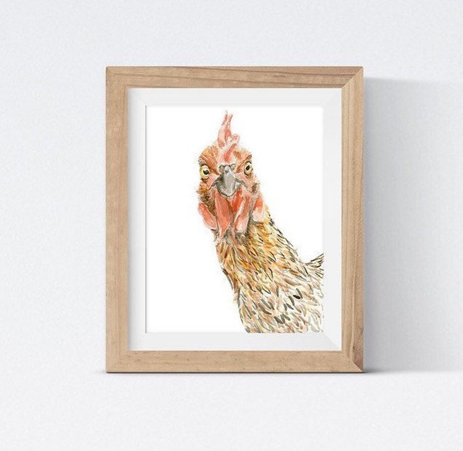 Watercolor Chicken Print | Chicken Art | Chicken Painting | Chicken ...
