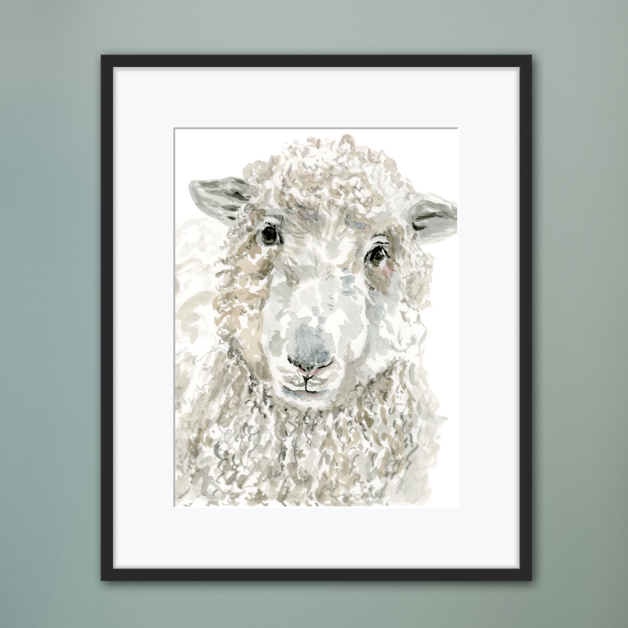 Watercolor Sheep Art Print Sheep Painting Farm Animal Nursery Decor ...
