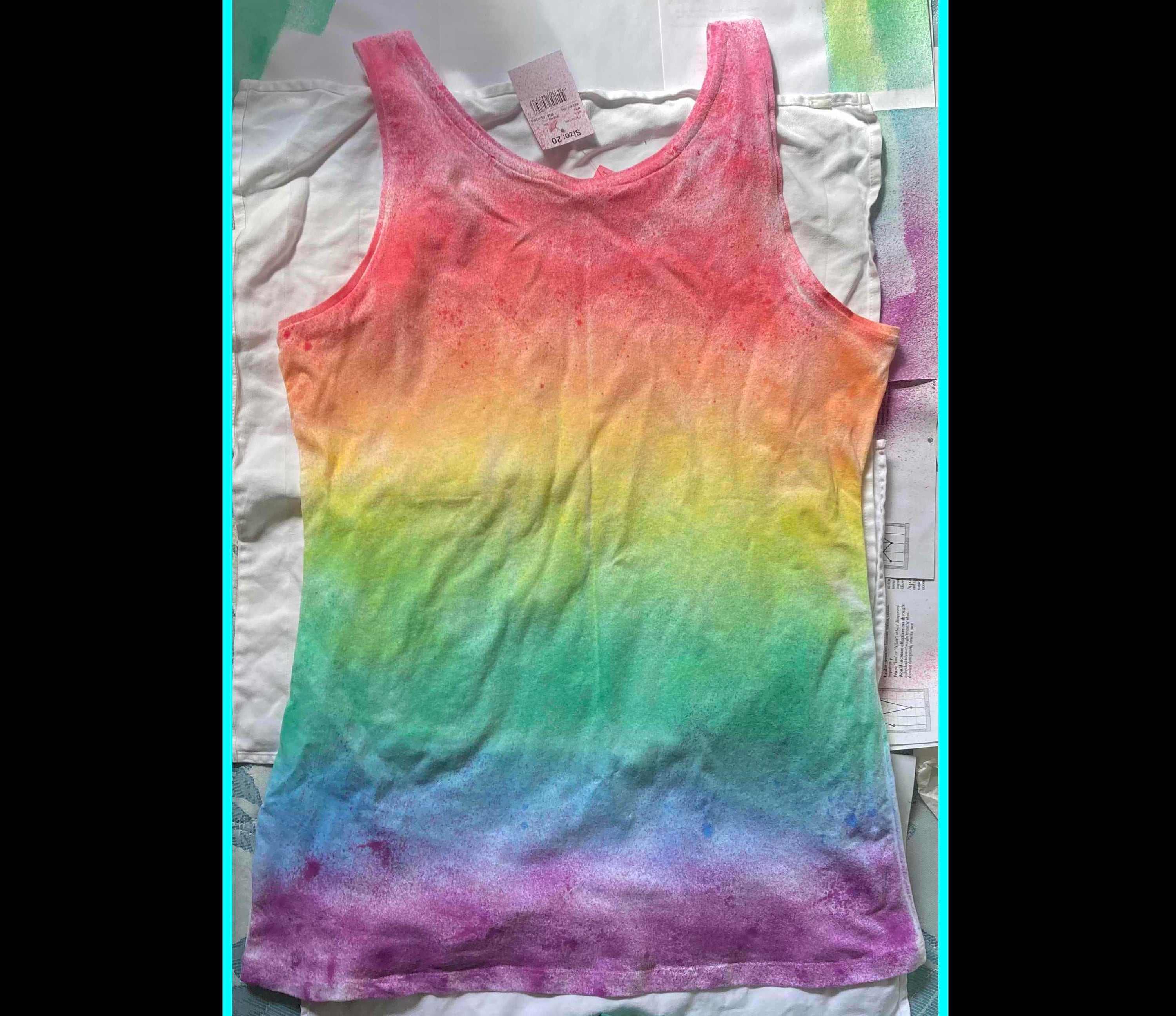 Rainbow Tank Top Singlet Size 20 - Etsy
