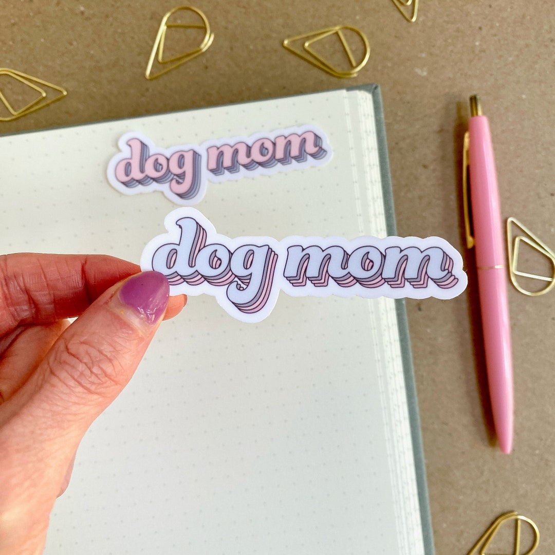 Retro Dog Mom Sticker: Groovy Decal for Laptops, Water Bottles, Small ...