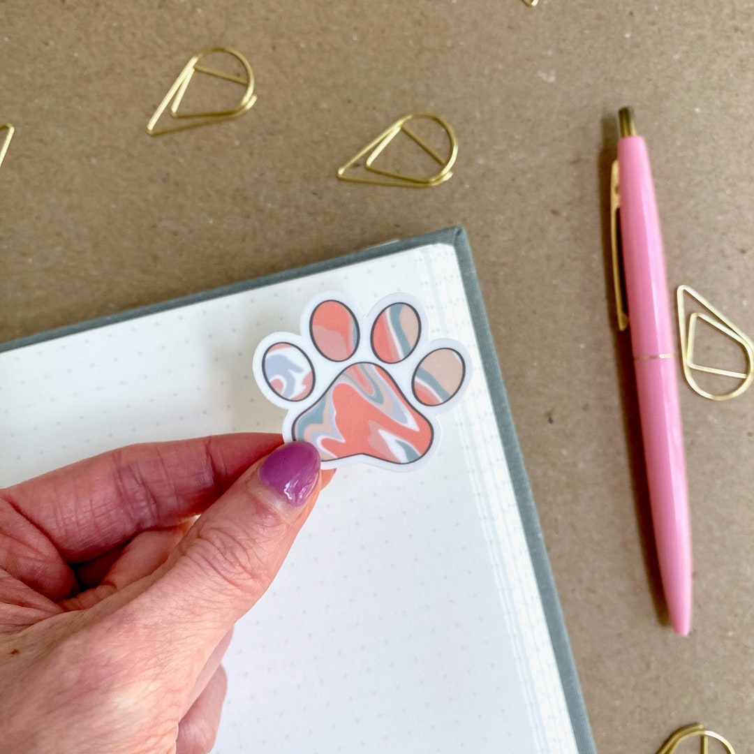 Pink Paw Print Sticker: Water-resistant Dog Mom Gift - Etsy