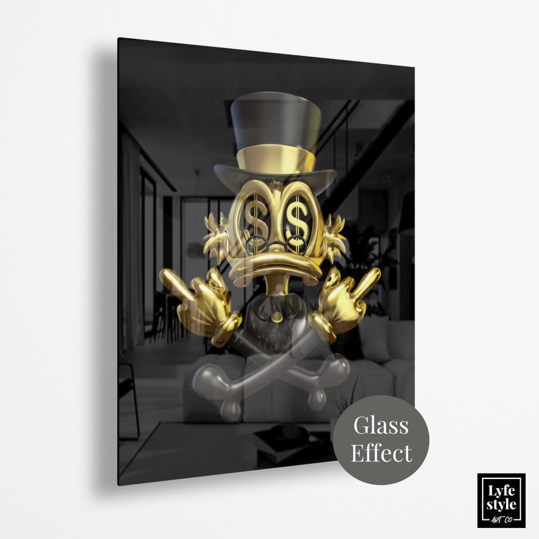 Money Duck ( GLASS EFFECT) Alec Monopoly - Black and Gold Art - Gifts ...