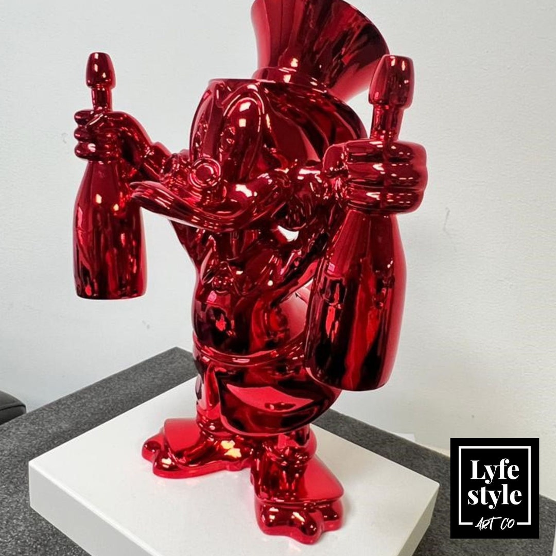 Custom Scrooge Mcduck (sculpture) Pop Art Red Statue Alec Monopoly ...