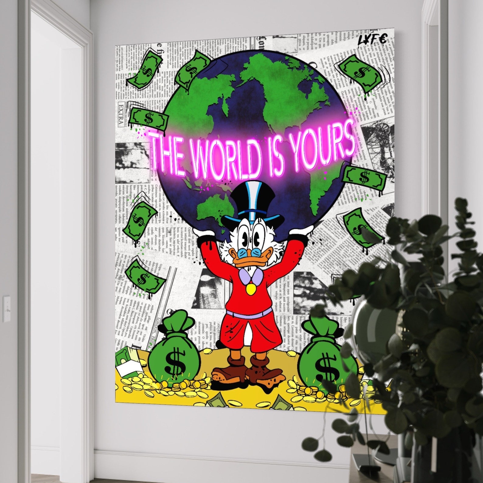 Scrooge Mcduck CANVAS) Scarface the World is Yours - Gifts for Him ...