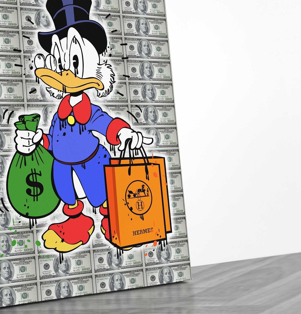 Scrooge Mcduck X Alec Monopolycanvas Street Art | Etsy