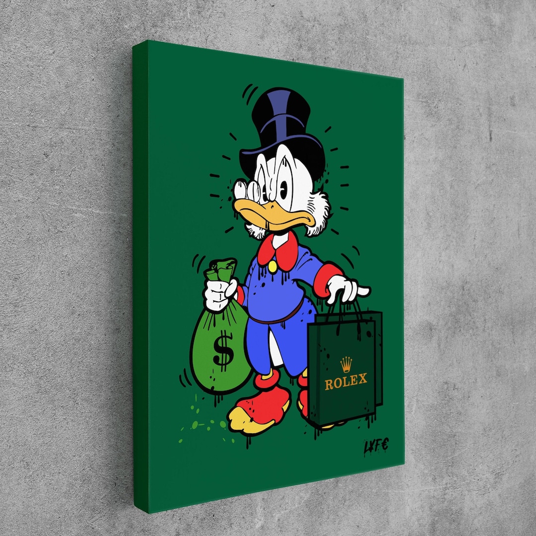 Scrooge Mcduck Alec (CANVAS) Alec Monopoly Inspired Watch Art Pop Art ...