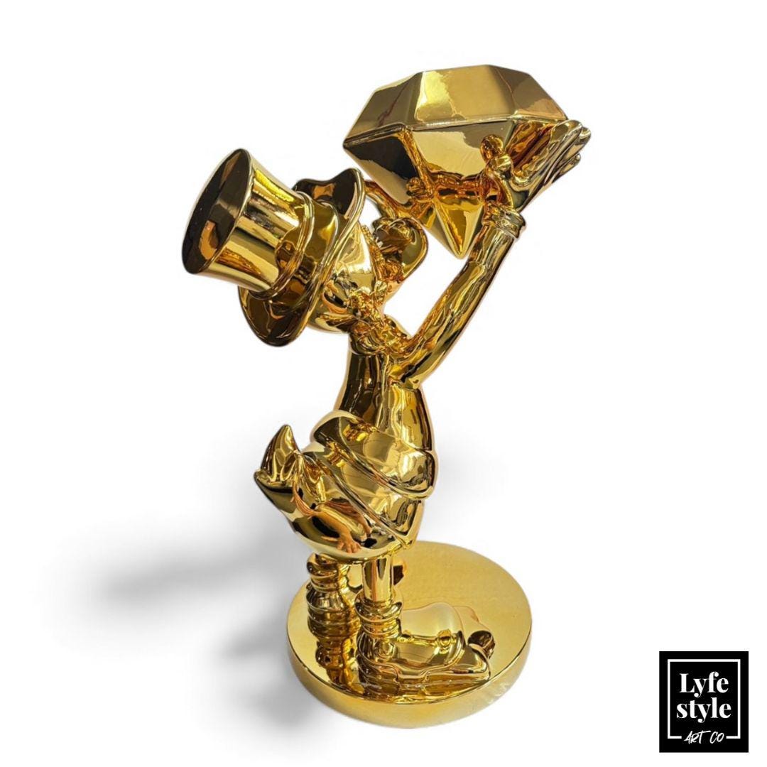 Limited Edition Gold Chrome Diamond Duck Sculpture: Alec Monopoly ...