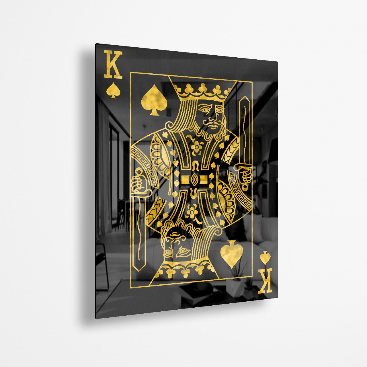 Ace X King ( TWIN GLASS PACK) Playing Card Art - Black and Gold Art ...