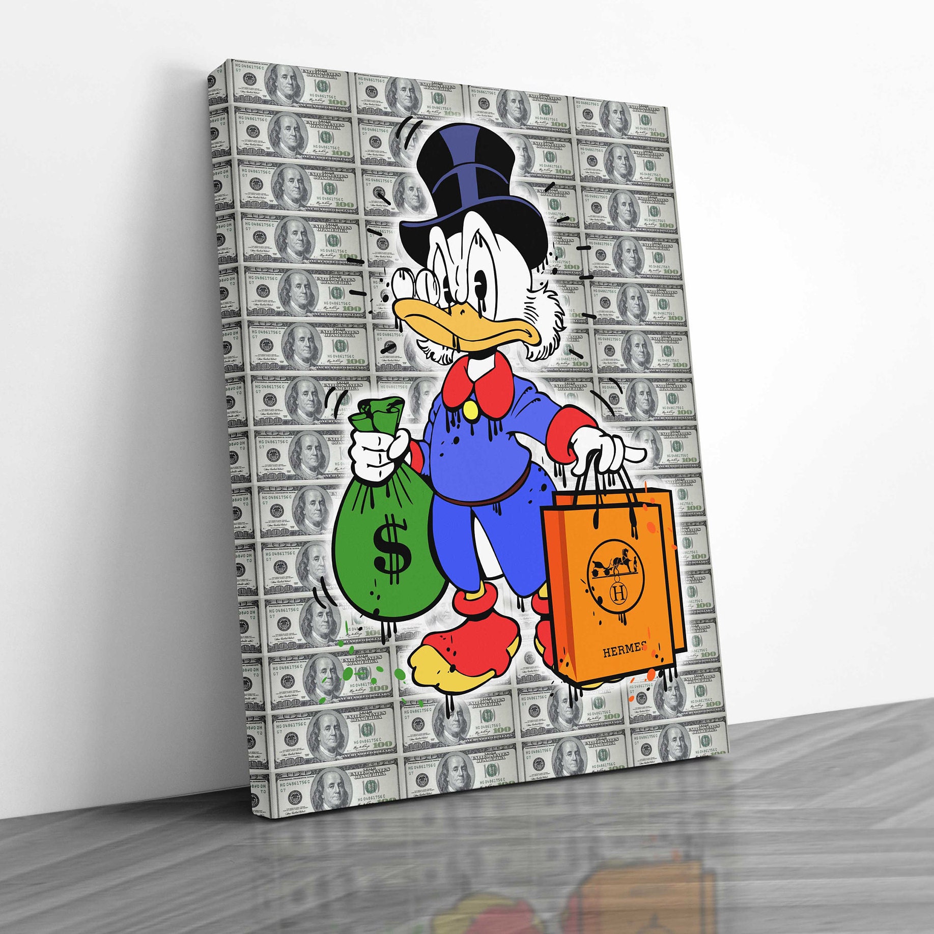 Scrooge Mcduck X Alec Monopolycanvas Street Art | Etsy