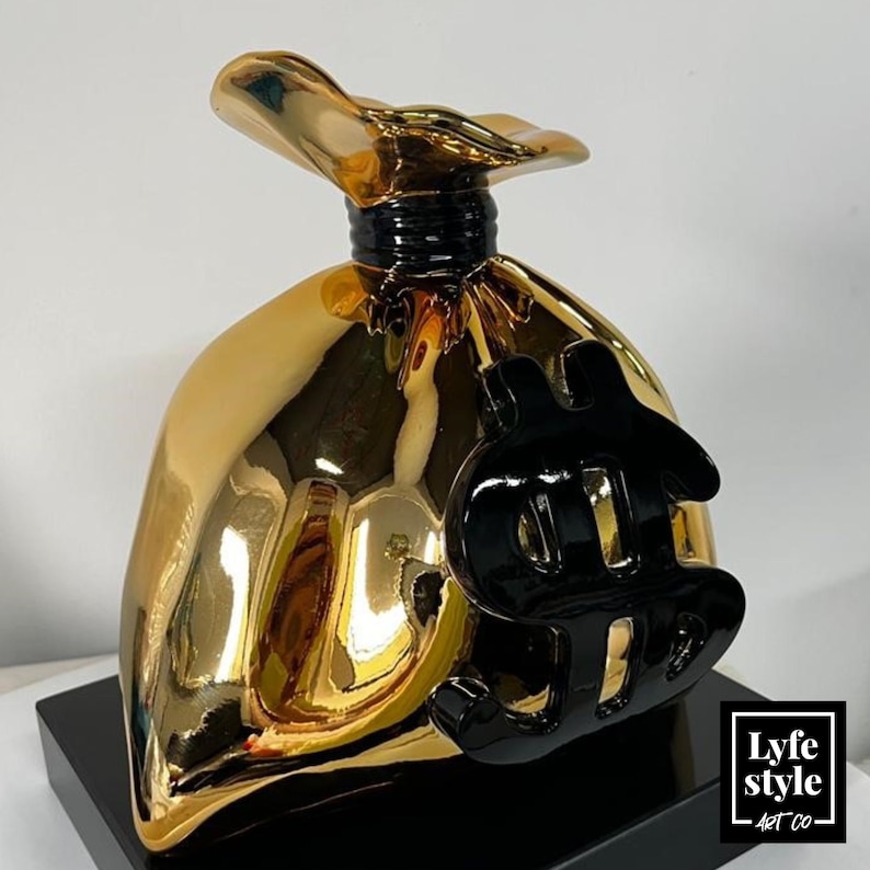 Chrome Green Money Bag Sculpture: Pop Art Inspired Statue - Etsy