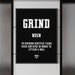 Grind Verb (CANVAS) Wall Art Office Decor, Grind Definition Modern Art ...