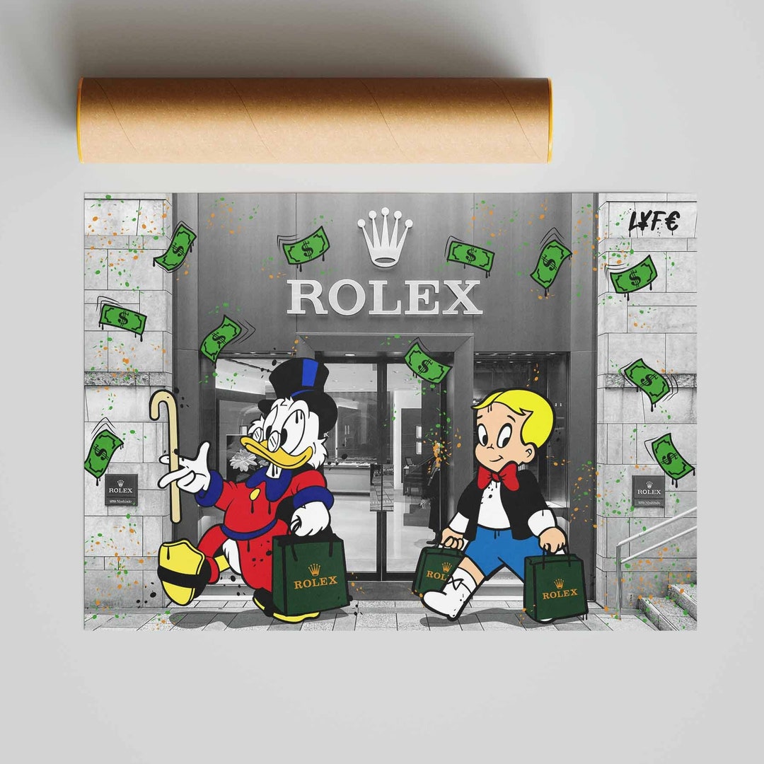 Scrooge Mcduck X Rolex X Richie Rich (POSTER Art Print) Alec Monopoly ...