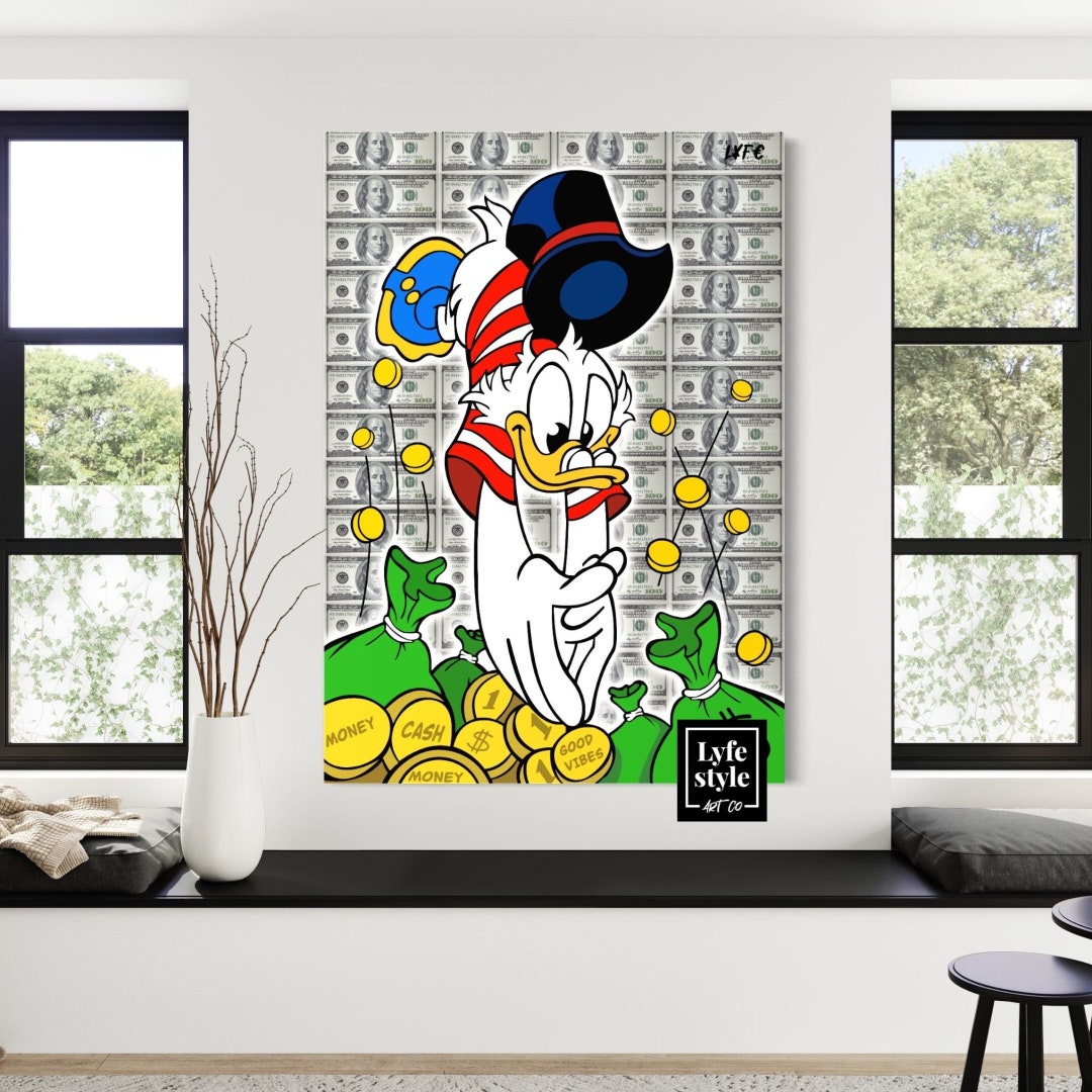 American Express X Scrooge Mcduck Diving Into Money (CANVAS) Alec ...
