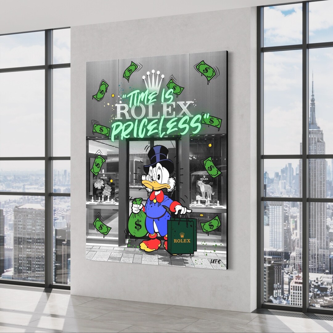 Money Duck X Watch Art (CANVAS) - Gifts for Him - Alec Monopoly ...