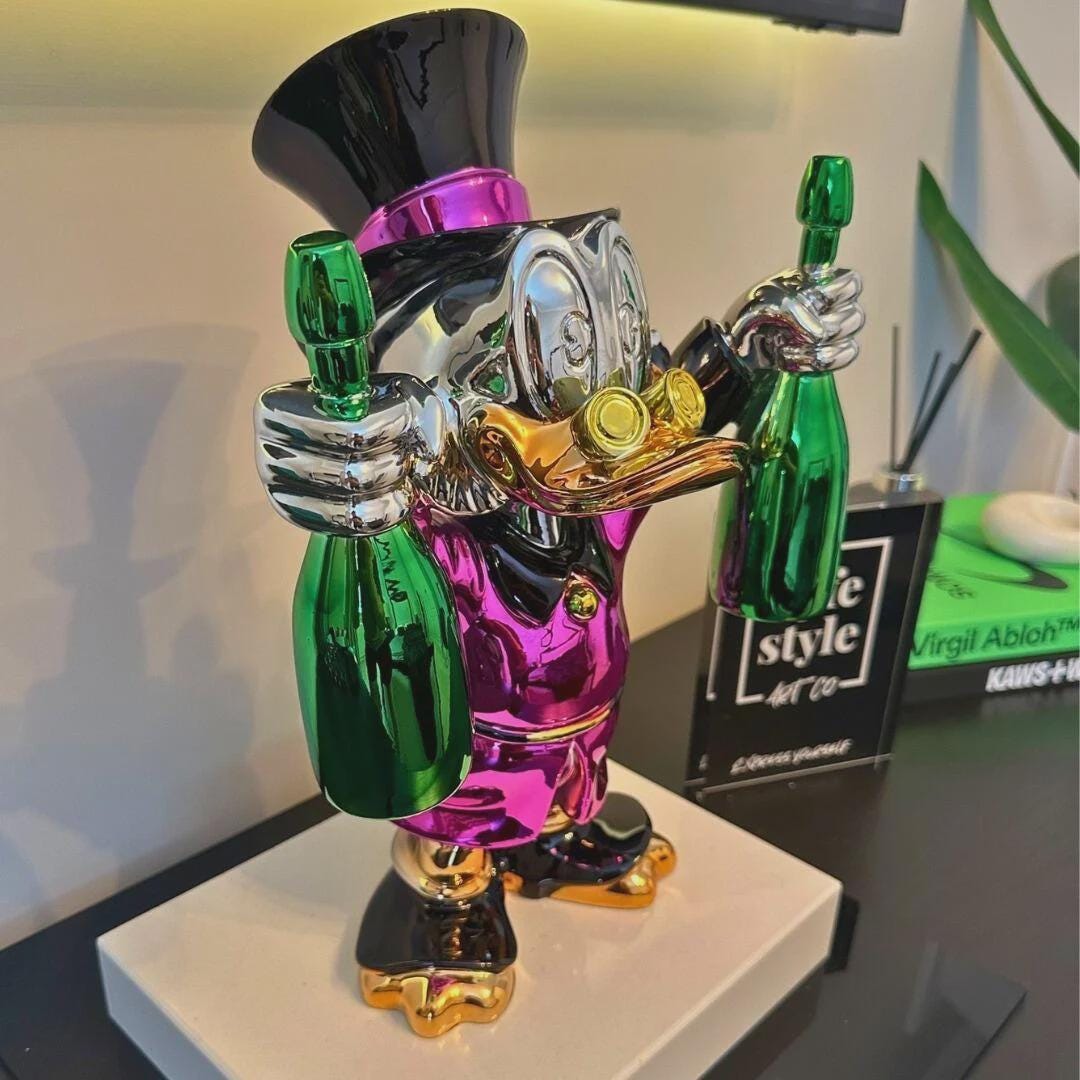 Pink Chrome Money Duck Sculpture: Alec Monopoly Inspired Pop Art - Etsy