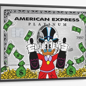 Custom X Money Duck CANVAS Alec Monopoly Inspired Amex Motivation Money ...
