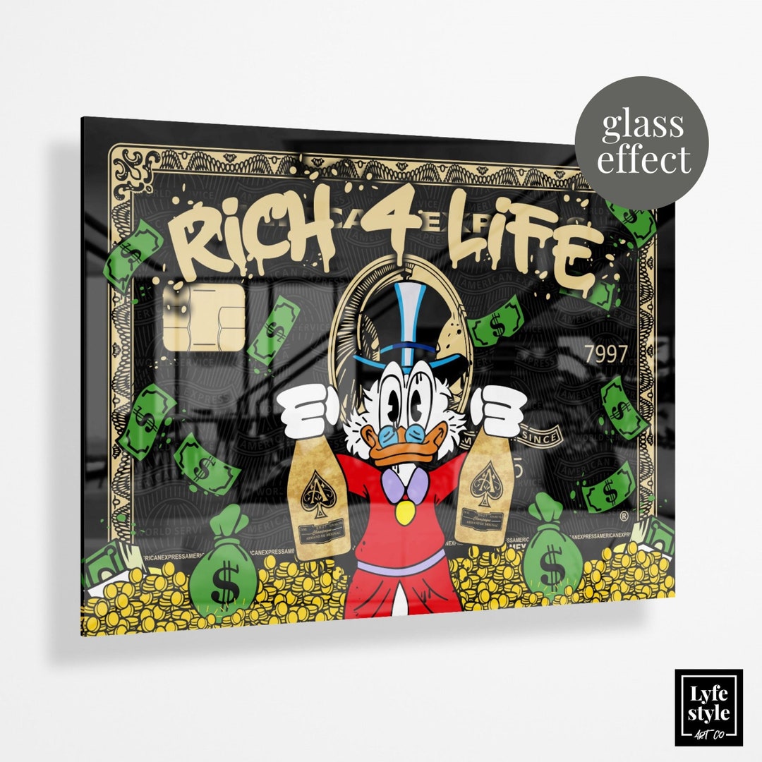 Rich Money Duck ( GLASS EFFECT) Rich 4 Life - Alec Monopoly Inspired ...