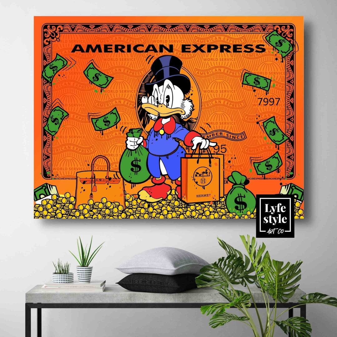 Amex X Scrooge Mcduck super High Quality Canvas Street Art Motivational ...