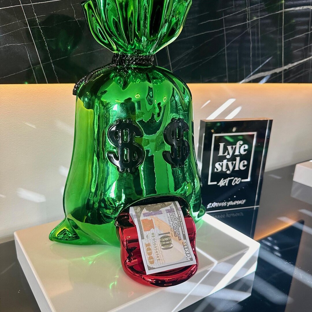 Money Talks (sculpture) Pop Art Statue Alec Monopoly Inspired Chrome ...
