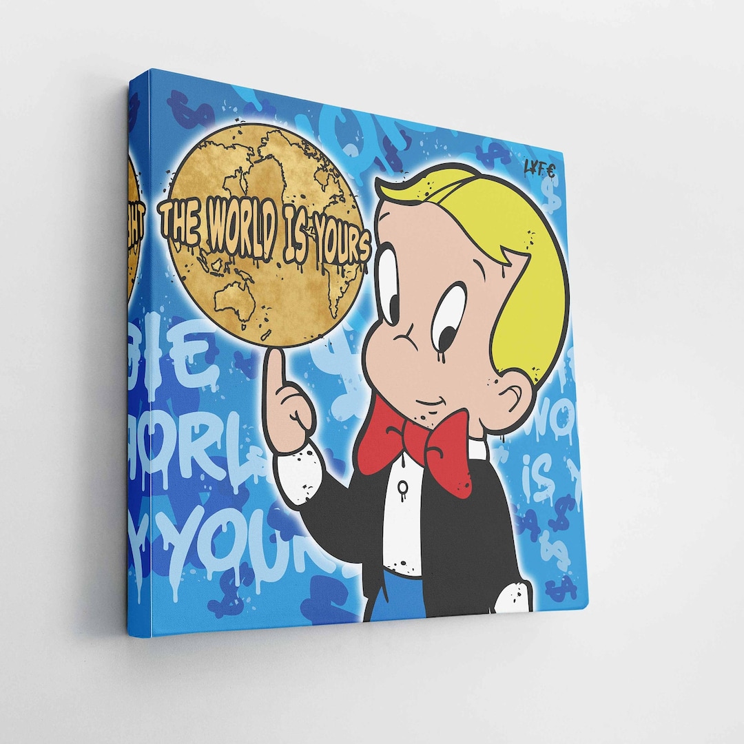 Richie Rich 'the World is Yours' CANVAS Alec Monopoly Inspired ...