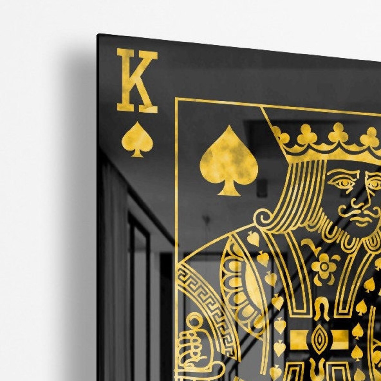 Ace X King ( TWIN GLASS PACK) Playing Card Art - Black and Gold Art ...