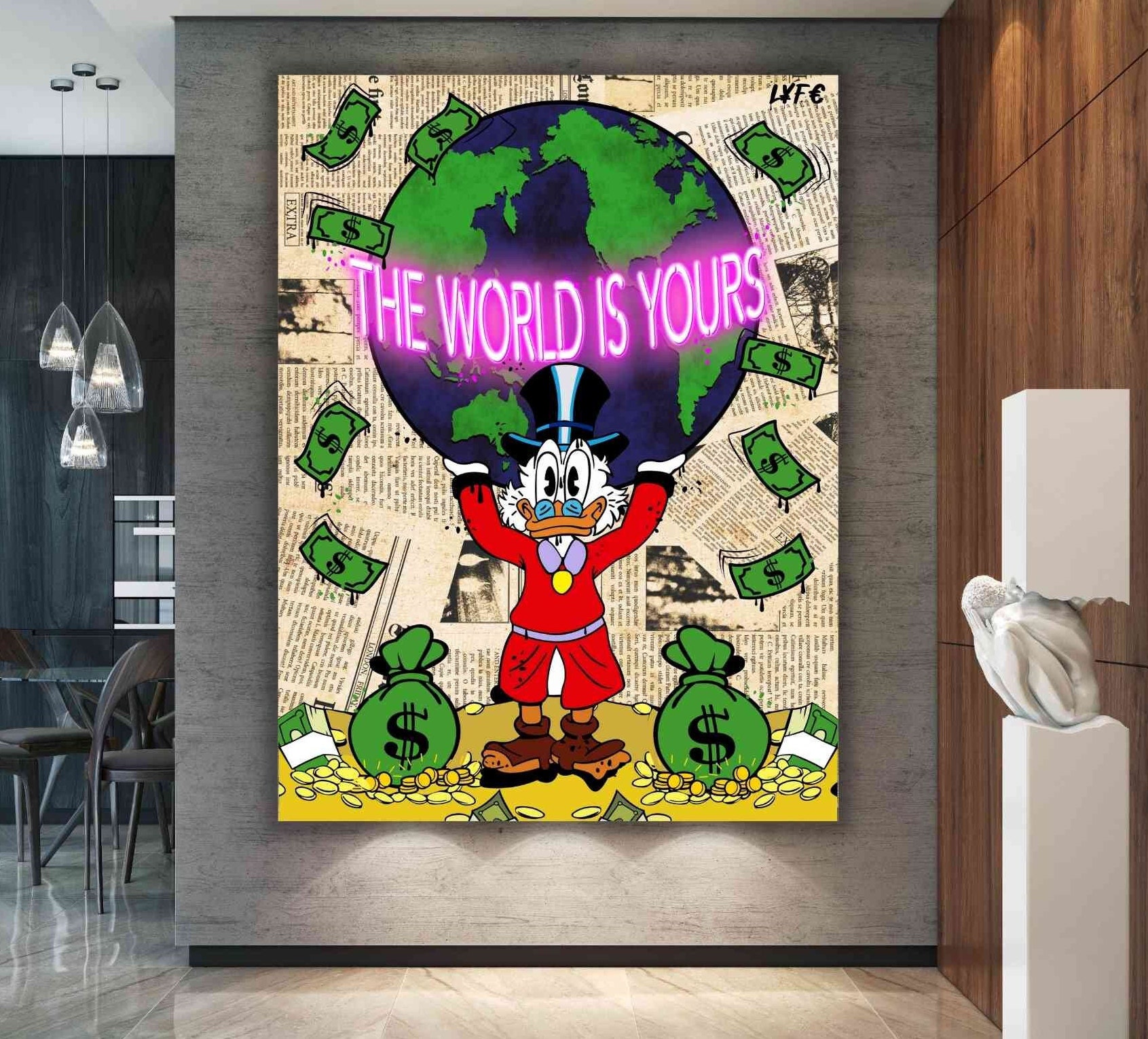 Scrooge Mcduck X Scarface Neon CANVAS Montana neon Art | Etsy