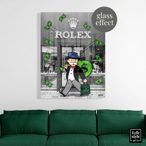 Alec Monopoly ( GLASS EFFECT) Alec Monopoly Inspired - Wall Decor Pop ...