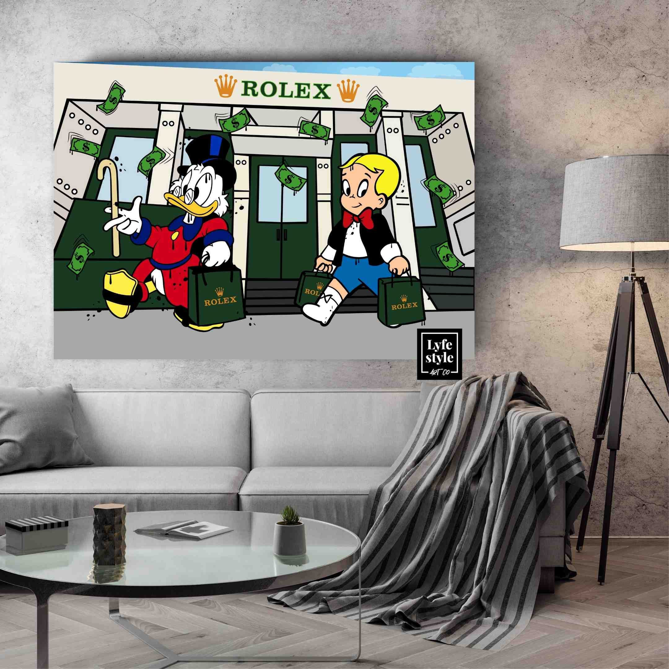 Scrooge Mcduck X Richie Rolex CANVAS Alec Monopoly Inspired - Etsy