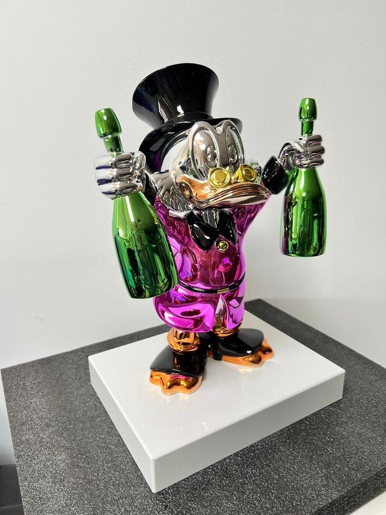 Pink Chrome Money Duck Sculpture: Alec Monopoly Inspired Pop Art - Etsy