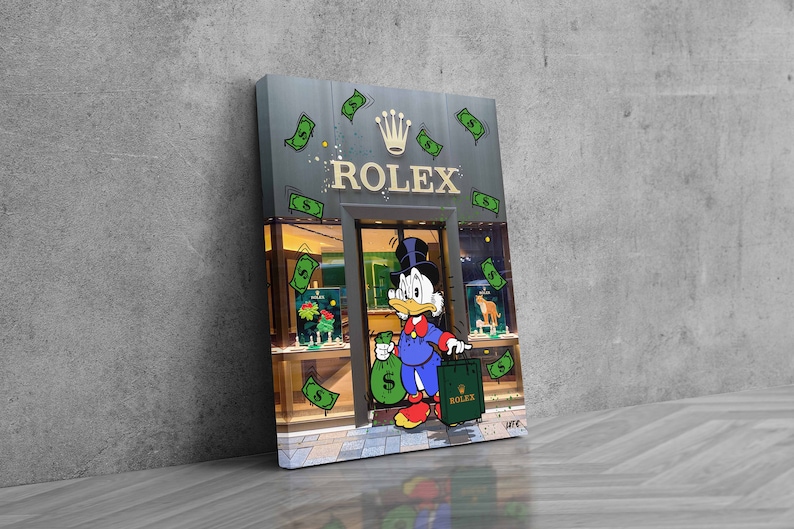 Scrooge Mcduck X Rolex Watch Art CANVAS Alec Monopoly | Etsy