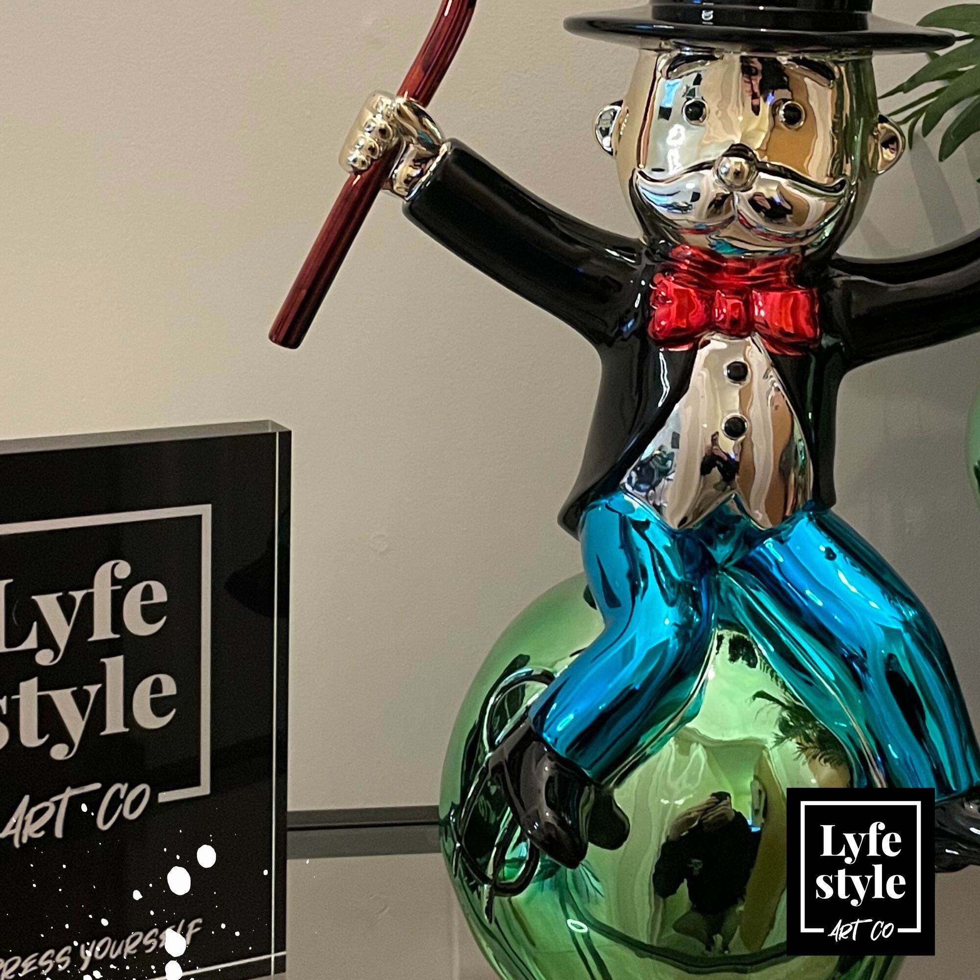 Mr Monops sculpture Pop Art Statue Alec Monopoly Inspired Chrome Money ...