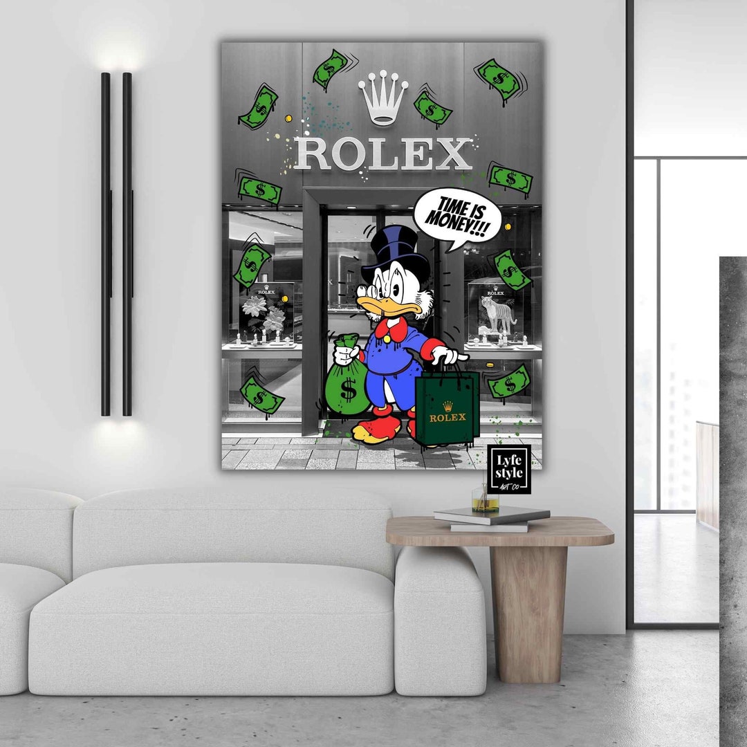 Scrooge Mcduck X Rolex Watch Art - "time is Money!!" Alec Monopoly - Etsy