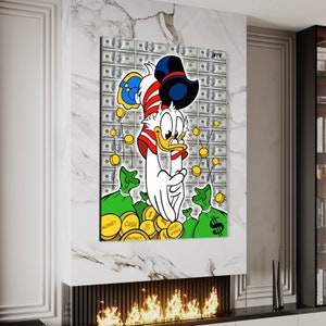 American Express X Scrooge Mcduck Diving Into Money (CANVAS) Alec ...
