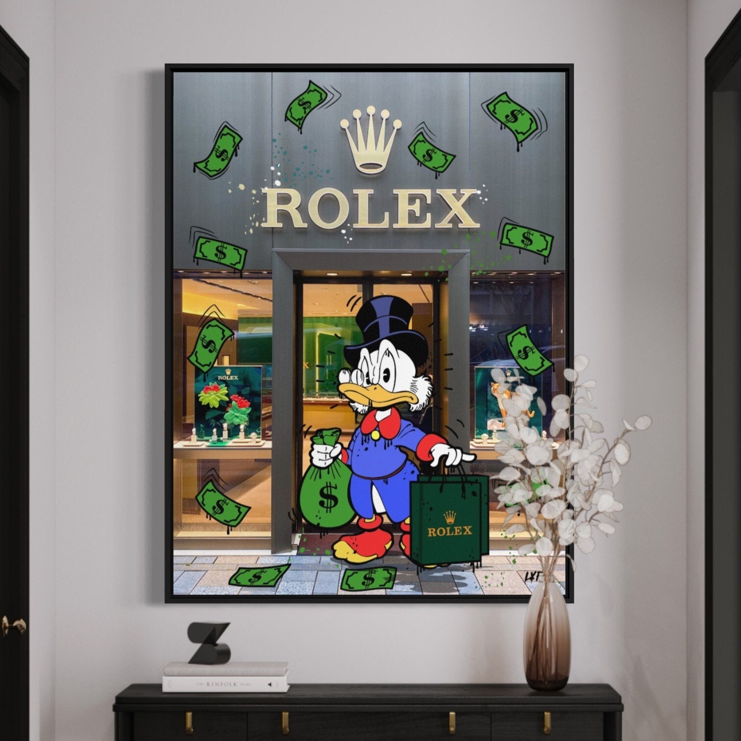 Scrooge Mcduck X Rolex Watch Art CANVAS Alec Monopoly - Etsy