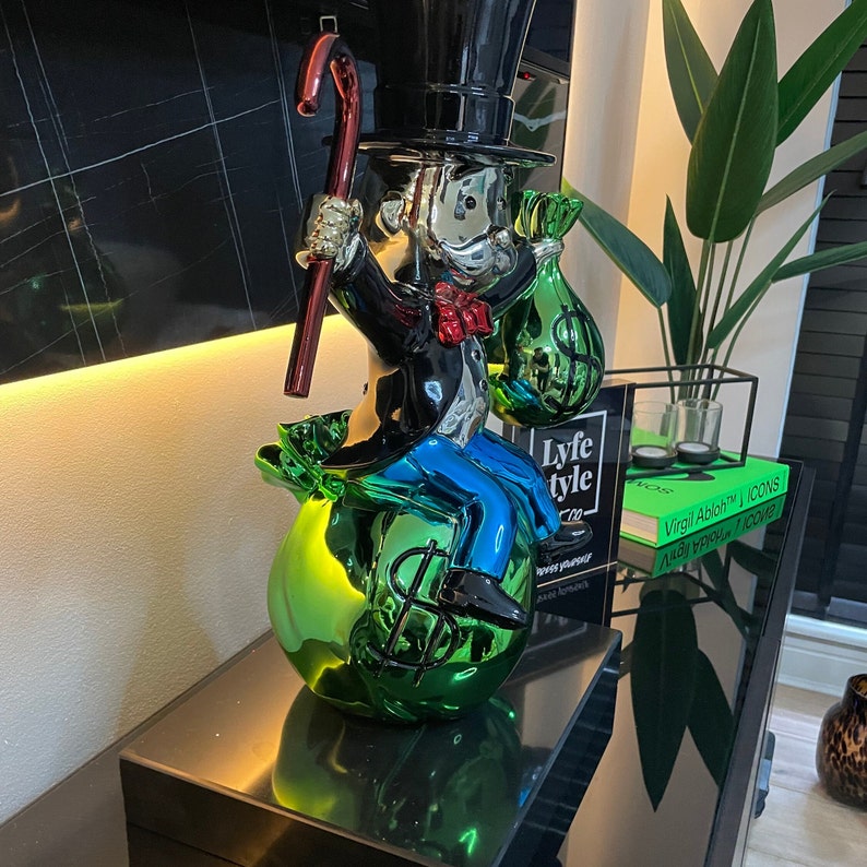 Mr Monops Sculpture: Chrome Pop Art, Alec Monopoly Inspired - Etsy