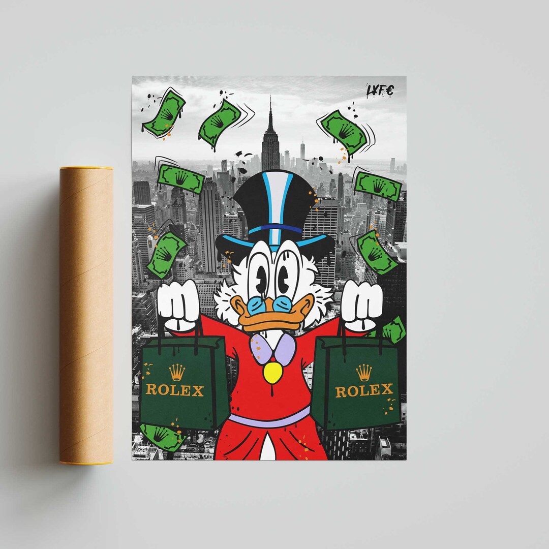 Scrooge Mcduck X Rolex POSTER ART PRINT Alec Monopoly Inspired Pop Art ...