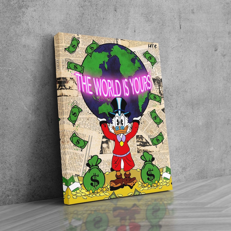 Scrooge Mcduck X Scarface Neon CANVAS Montana neon Art | Etsy