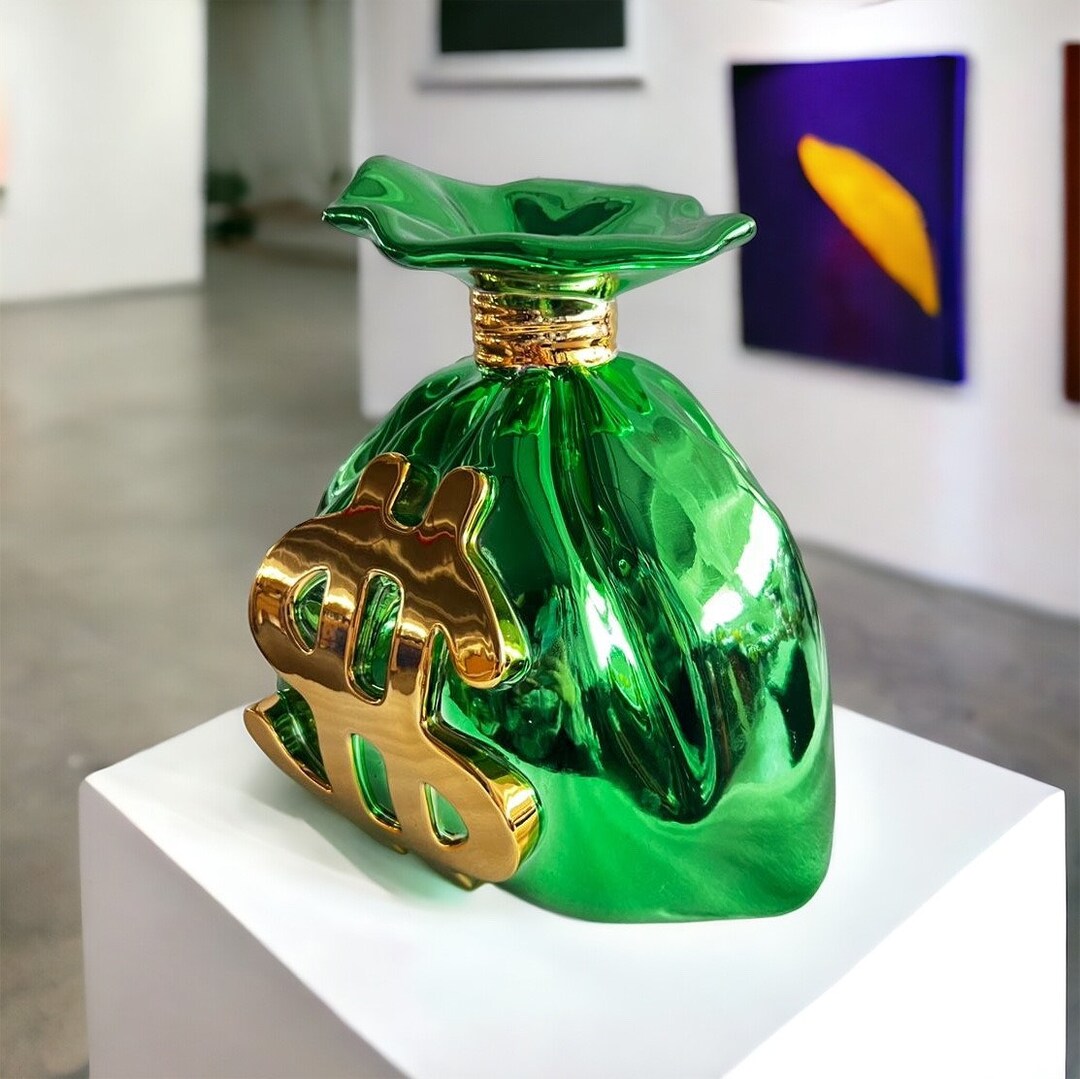 Gold Pop Art Money Bag (sculpture) Pop Art Statue Alec Monopoly ...