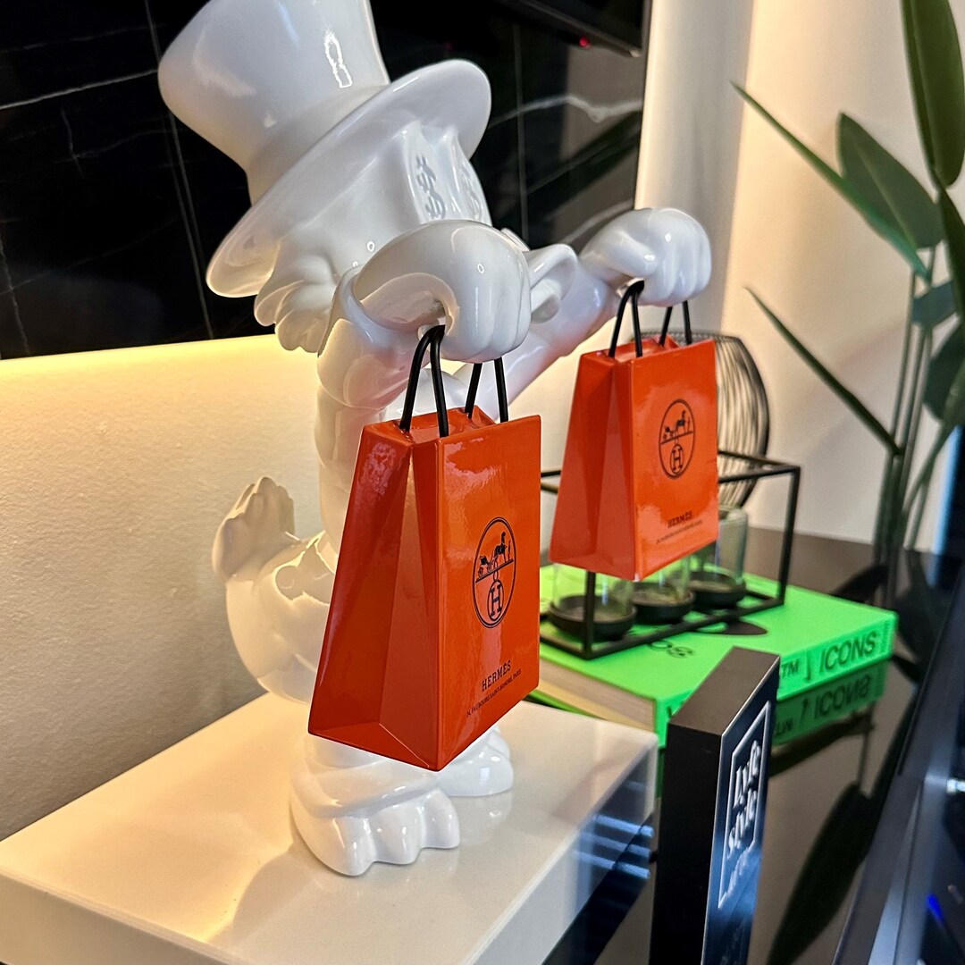 Custom Sculpture Pop Art Gold Statue Alec Monopoly Inspired Bear Brick ...