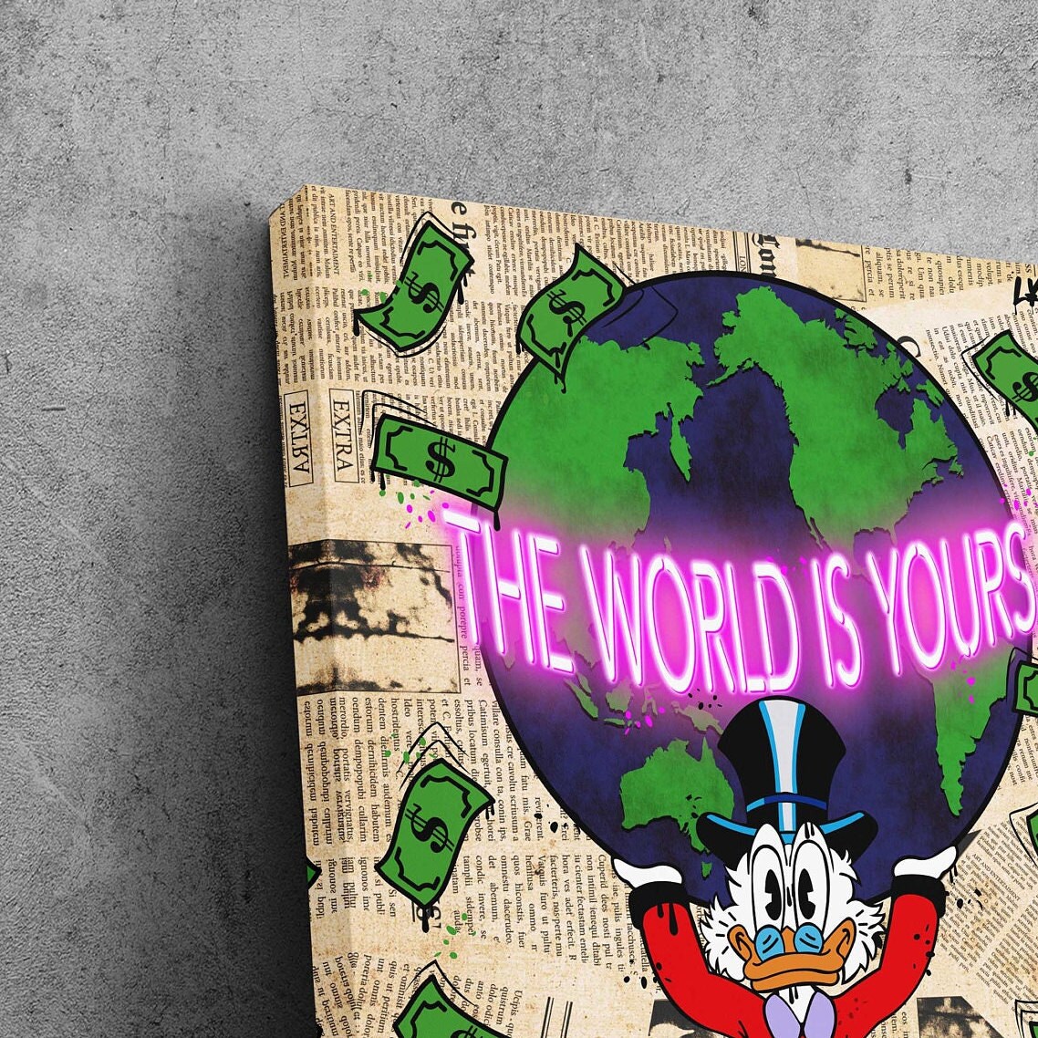 Scrooge Mcduck X Scarface Neon CANVAS Montana neon Art | Etsy