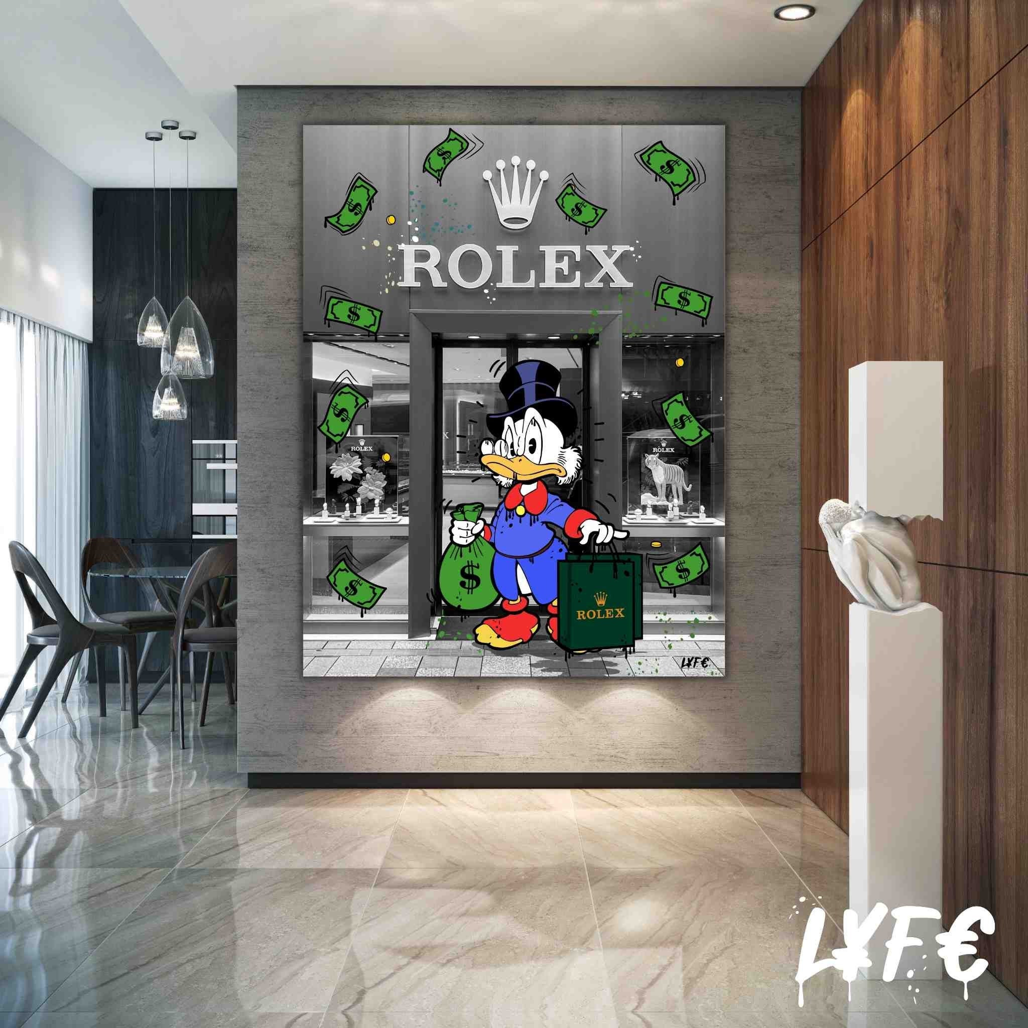 Scrooge Mcduck x Rolex Uhrenkunst Geschenke für ihn Alec - Etsy.de