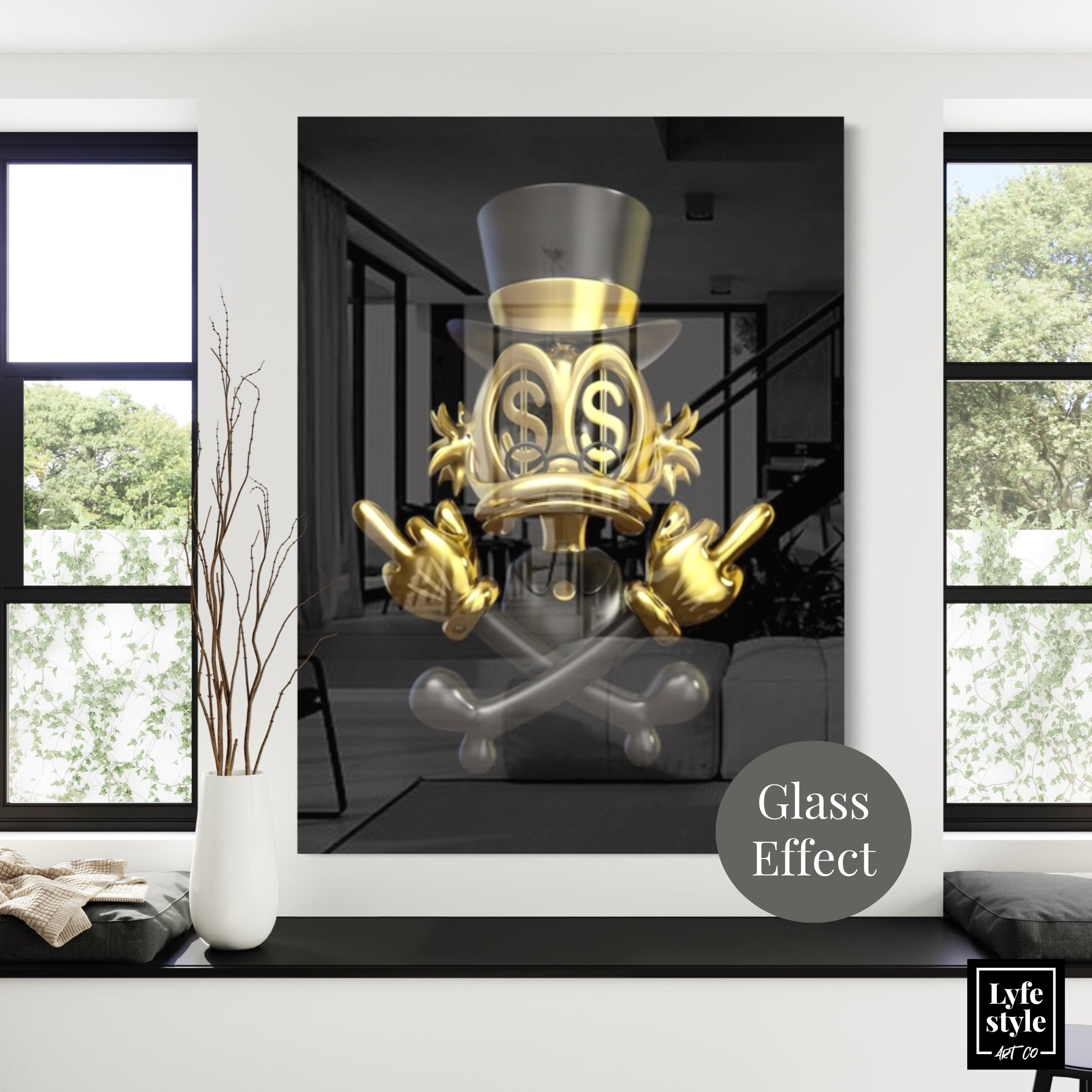 Money Duck ( GLASS EFFECT) Alec Monopoly - Black and Gold Art - Gifts ...