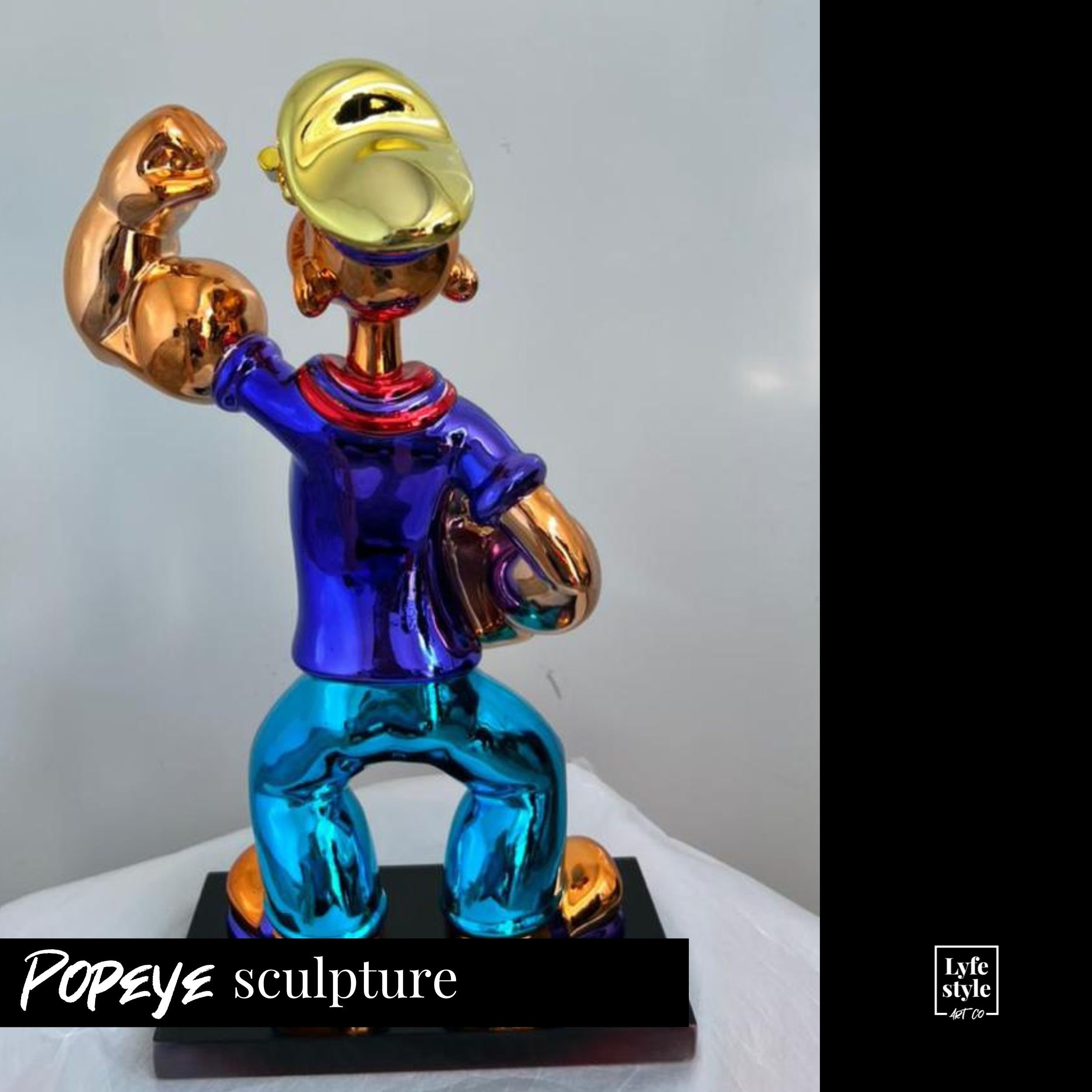 Chrome Popeye Sculpture: Resin Pop Art Statue (42cm) - Etsy